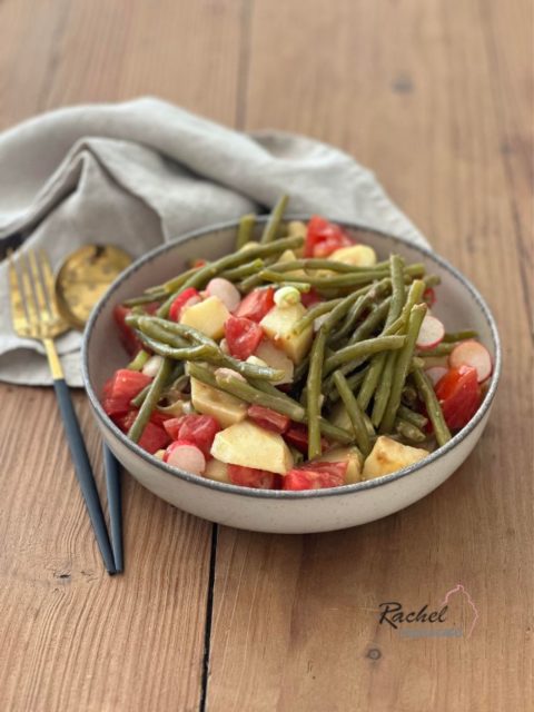 Salade haricots verts, pomme de terre et tomates - Rachel Cuisine