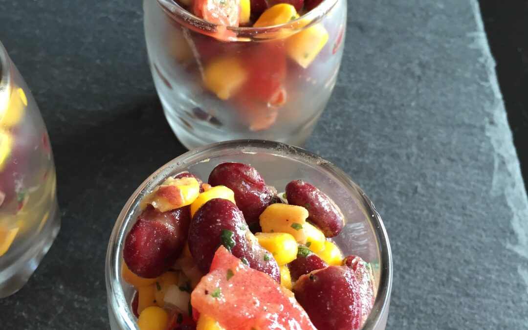 Salade-haricots-rouges-mas-tomate-coriandre - Rachel Cuisine